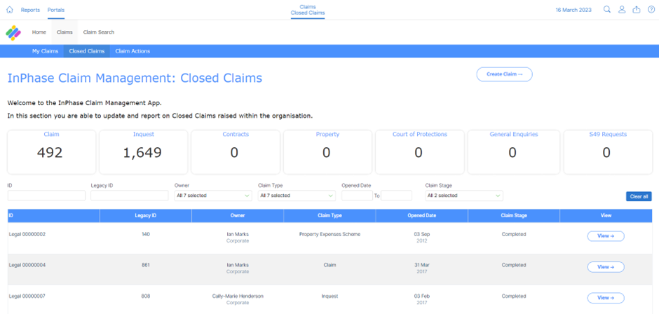 Legal/Claims Management – InPhase